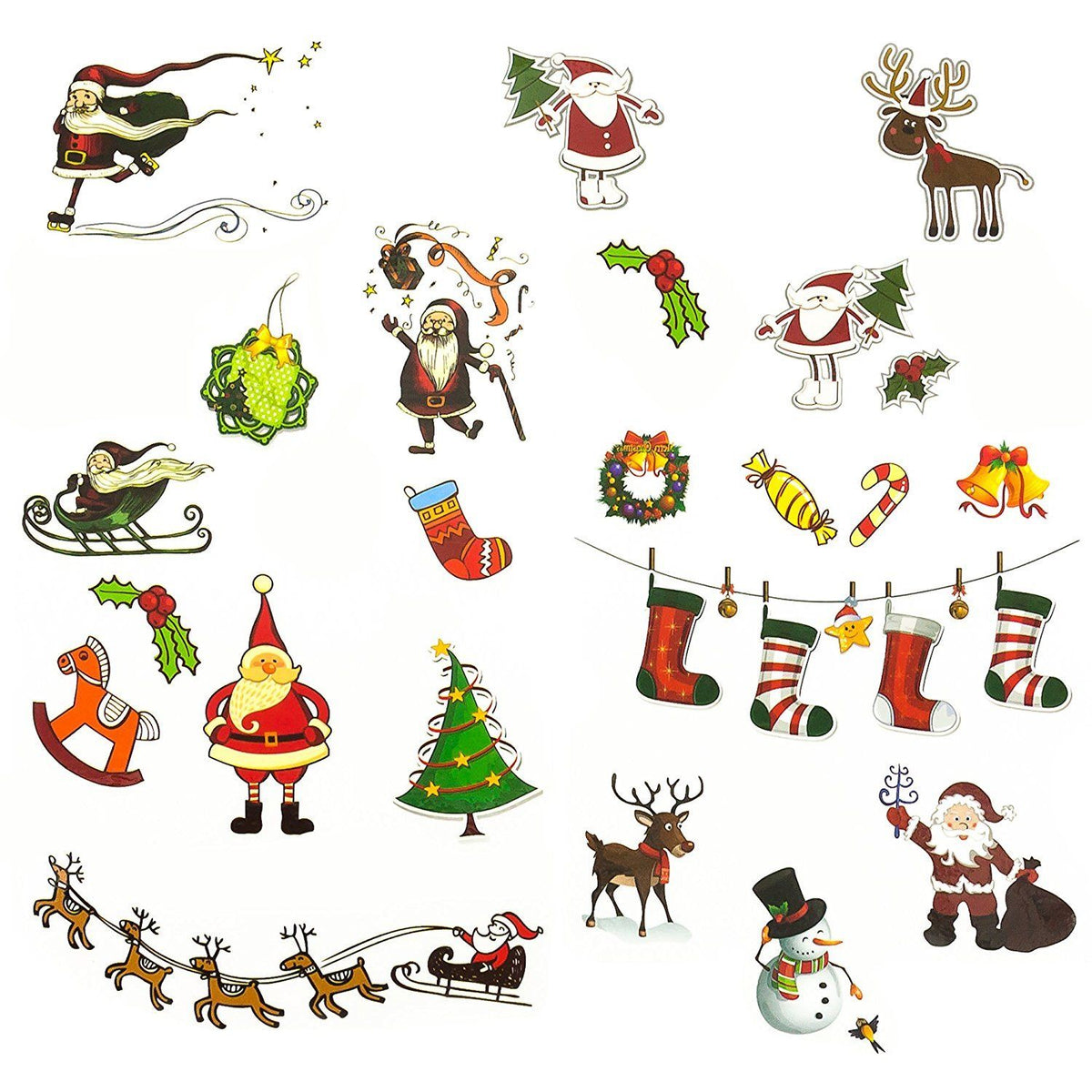 Weihnachten Weihnachtsmann Sticker 22 Stk. Aufkleber Weihnachtsmotive ...