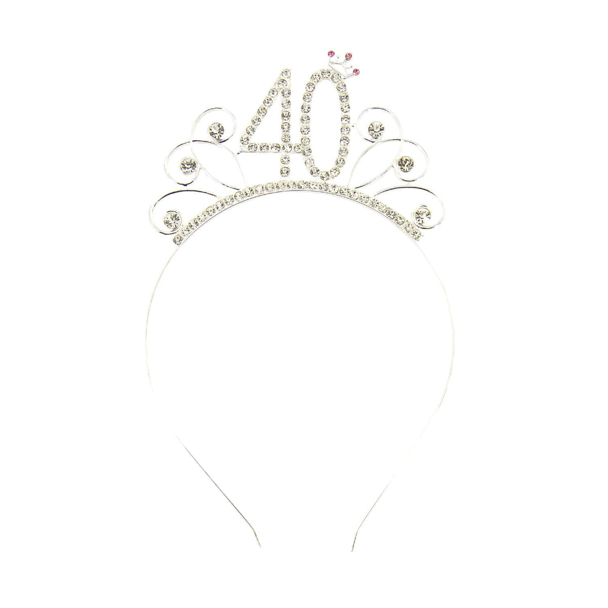 Haarreifen Zahl 40 mit Diamanten + Krone Haarreif 40. Geburtstag Damen ...