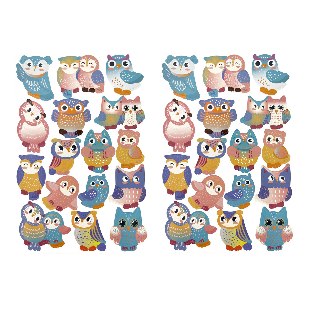 Eulen Aufkleber Set Uhu Sticker 32 Stk. für Kinder Geburtstag zum Spie ...