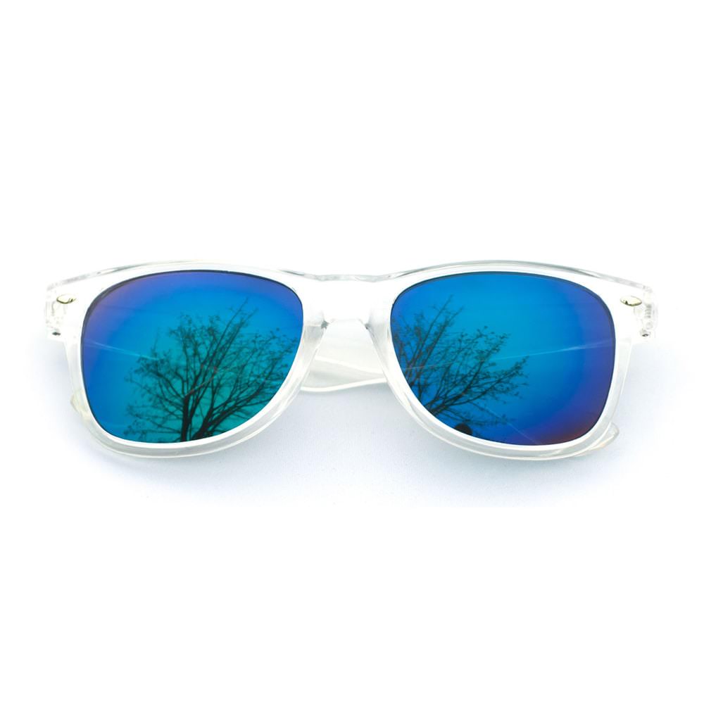 Nerdbrille Hornbrille 80s Retro Nerd Streber Sonnenbrille - blau gold ...
